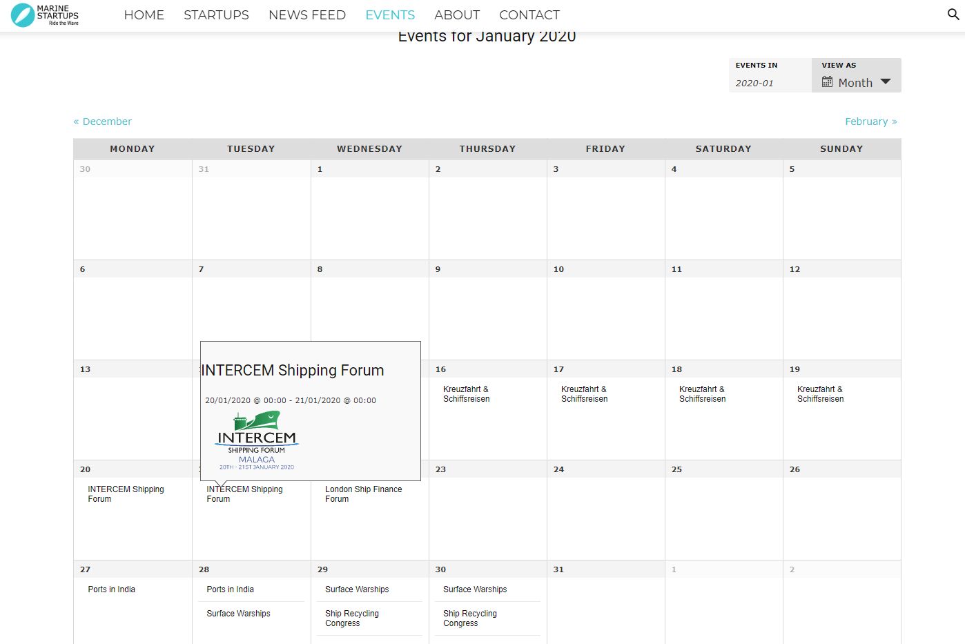 The new events calendar of 2020 is out! | Marine Startups